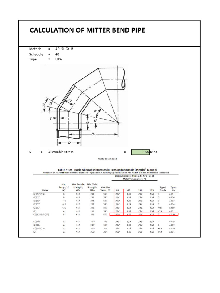 Miter Bend Pipe Calculation Guide | PDF