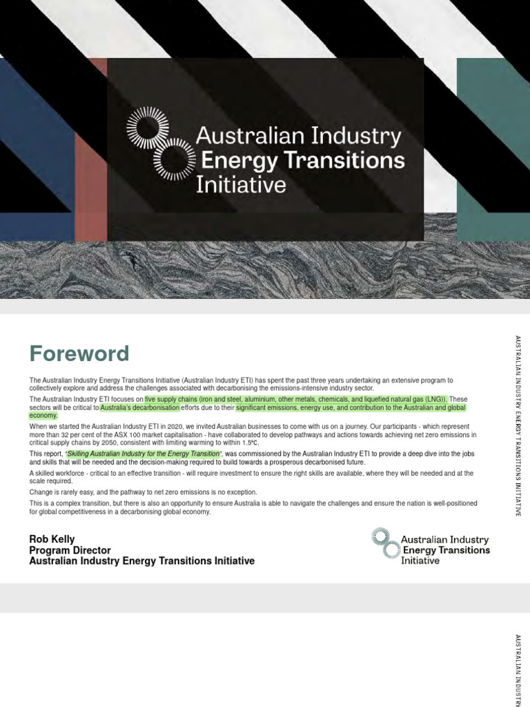 Skilling Australian Industry For The Energy Transition Accenture | PDF ...