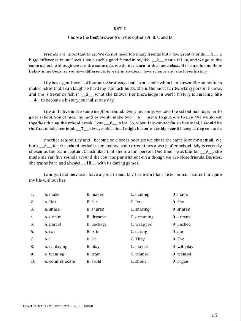 Part 2 - Cloze Passage | PDF