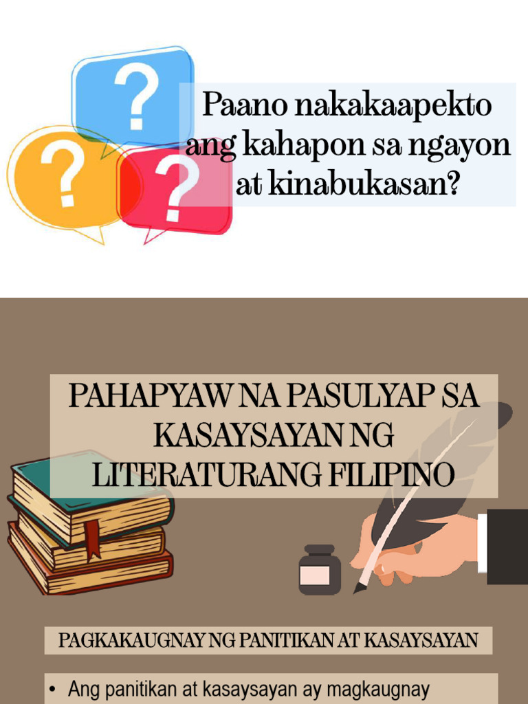 Pahapyaw Na Pasulyap Sa Kasaysayan NG Literaturang Filipino | PDF