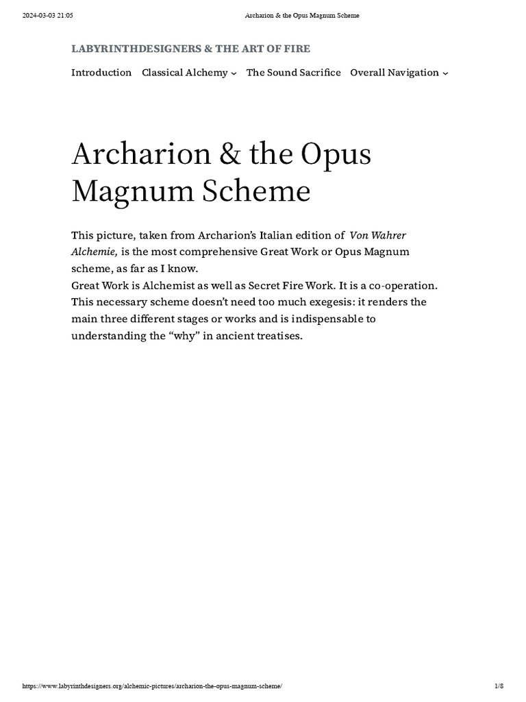 Archarion & The Opus Magnum Scheme | PDF | Alchemy | Esotericism