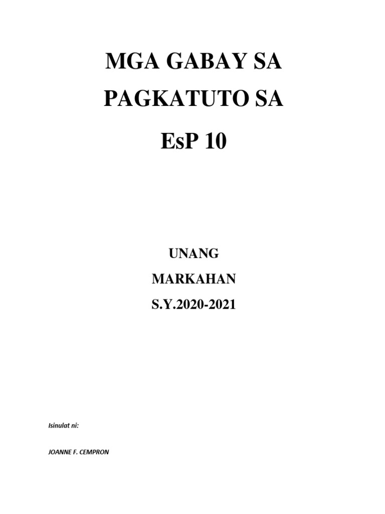 G10 ESP 10 Q1 Week 5 Galleto | PDF