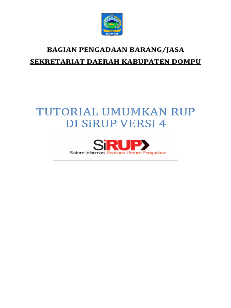 Tutorial SiRUP V4 Rev | PDF