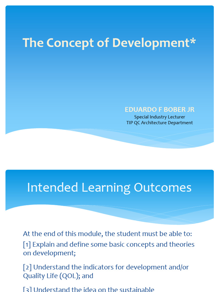3 Planning 3 Development Concept - QOL - and SDGs | PDF