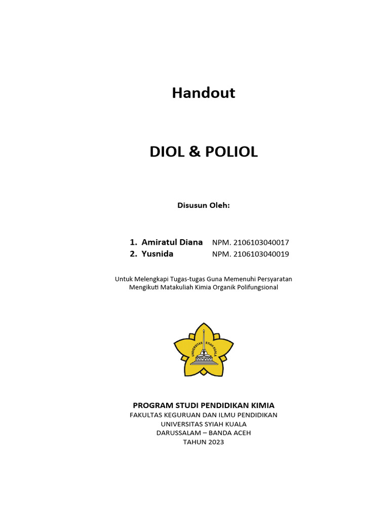 Diol, Triol, dan Tetraol dalam Kimia | PDF | Sains & Matematika