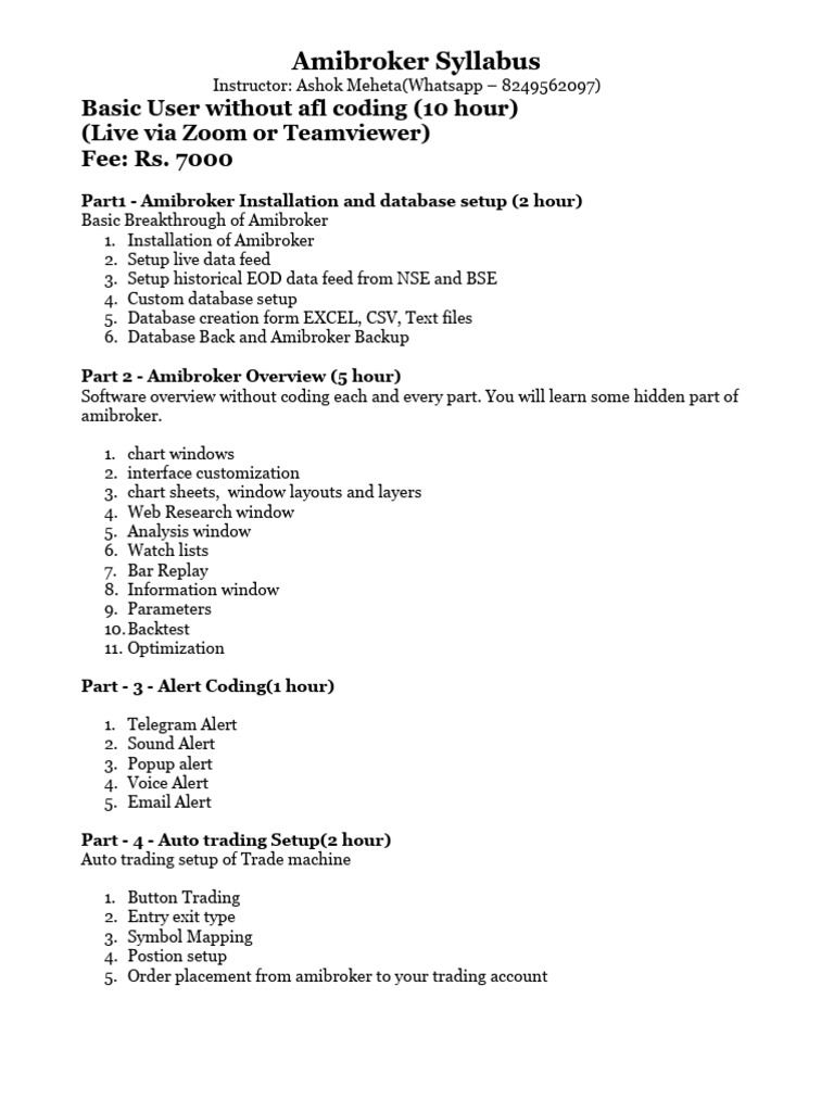 Part 1 Amibroker Training | PDF | Computers