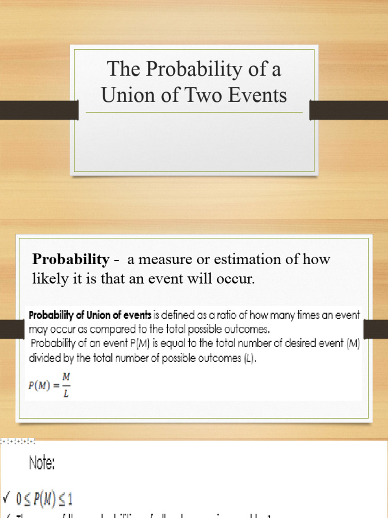 The Probability of A Union of Two Events | PDF