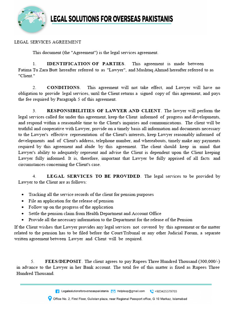 Legal Services Agreement | PDF