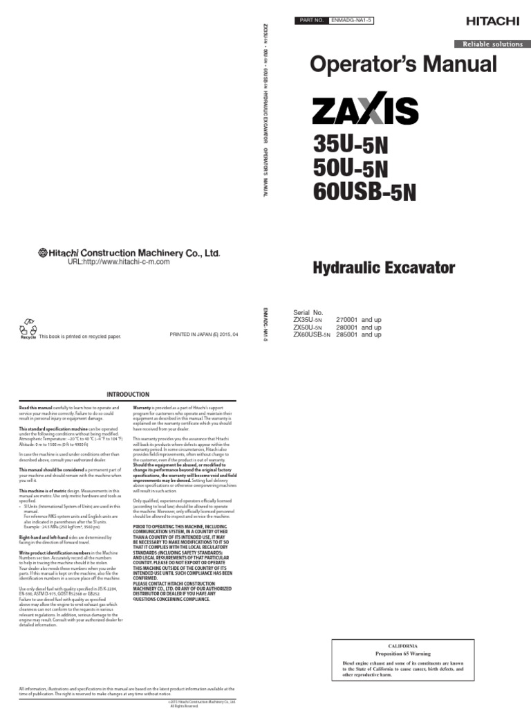 ZX35 50 60 | PDF | Machines | Air Conditioning