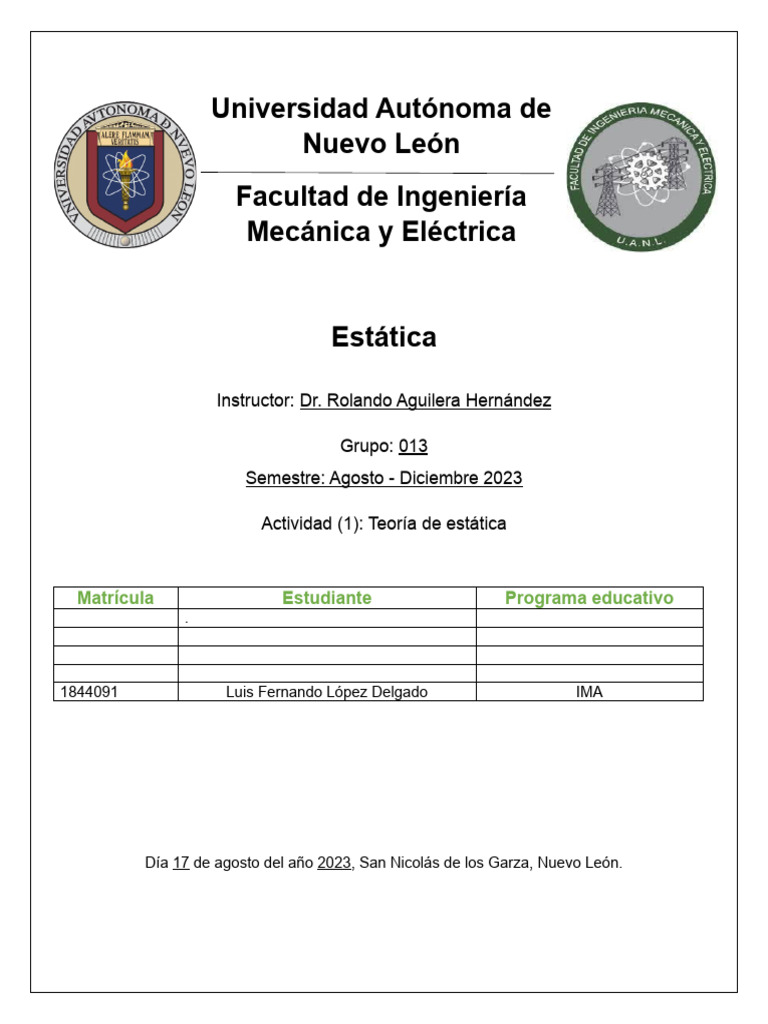 Act 1 Estática Conceptos | Descargar gratis PDF | Fuerza | Vector Euclidiano