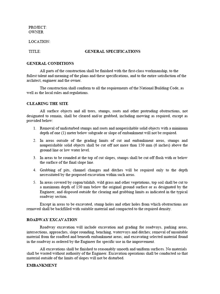 General Specifications (Road) | PDF