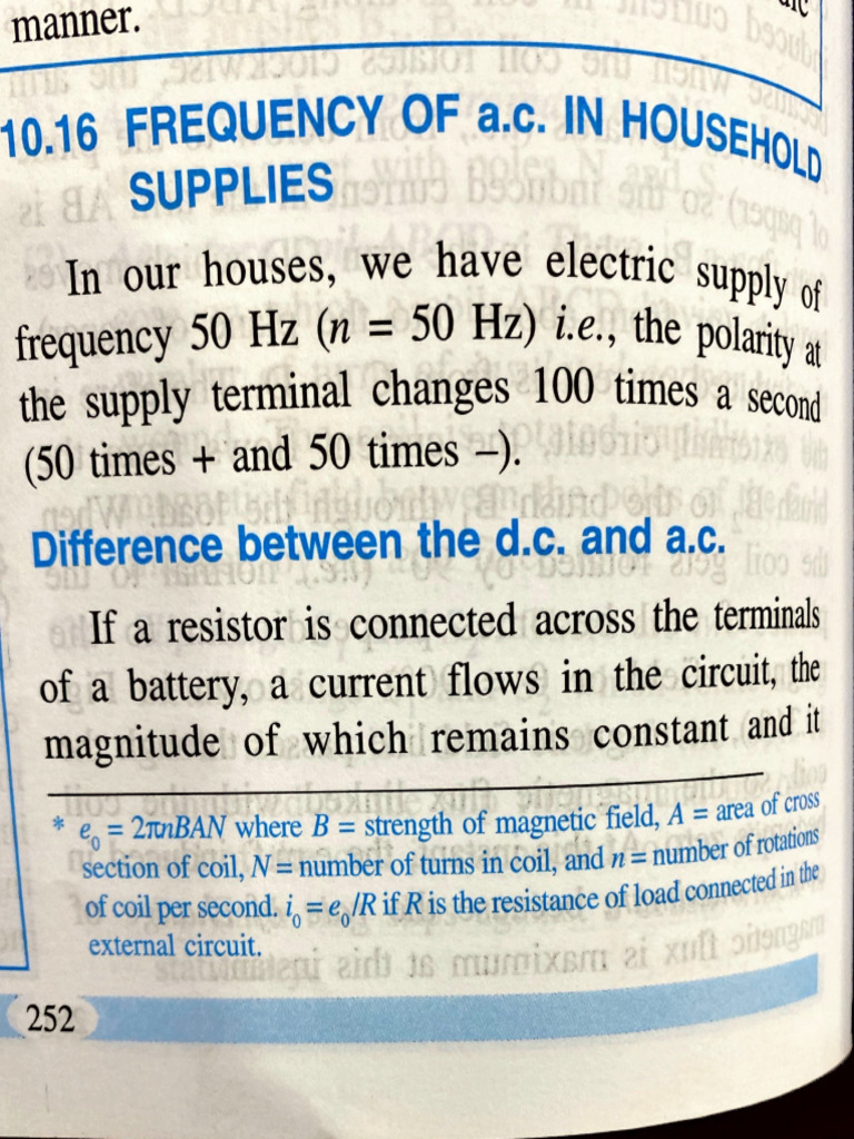 Handout On AC, DC, Frequency of AC and Advantages of AC Over DC? | PDF ...