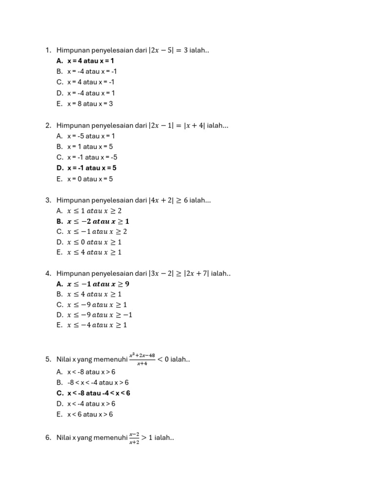 (Latihan) Soal Ass Tahun 2023 - 2024 | PDF