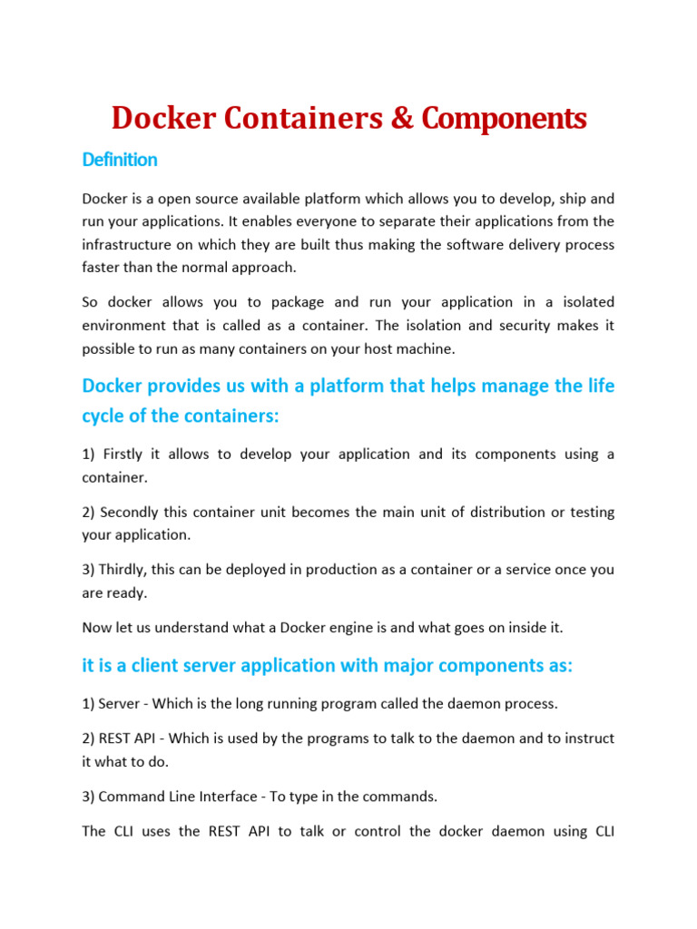 Understanding Docker Containers & Components | PDF