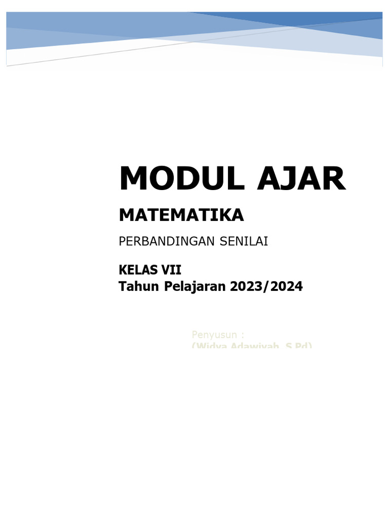 Modul Ajar PBL Matematika Kelas VII | PDF | Komputer