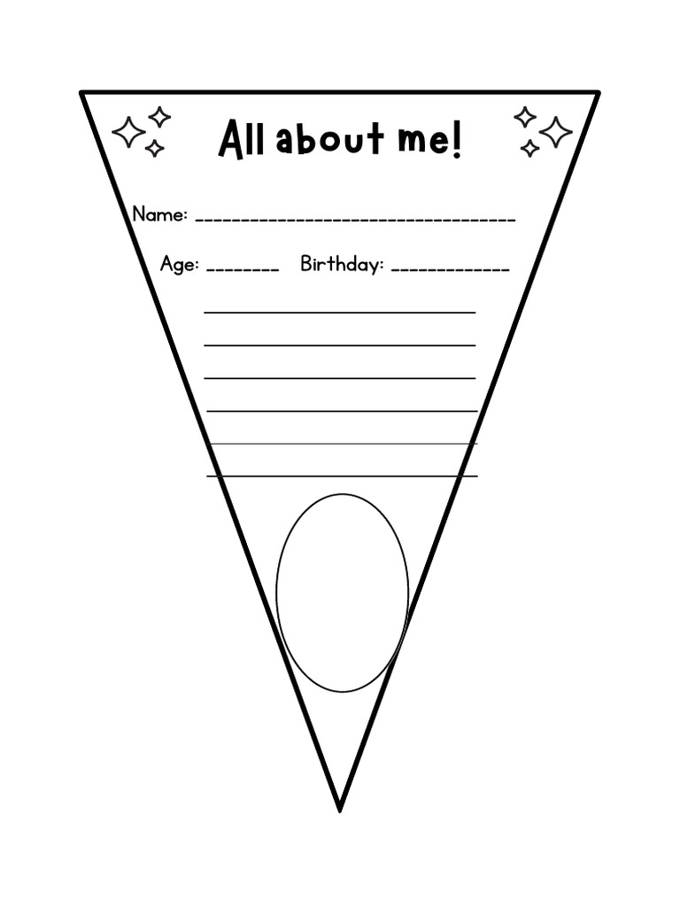 All About Me Classroom Activity Pennant Banner | PDF