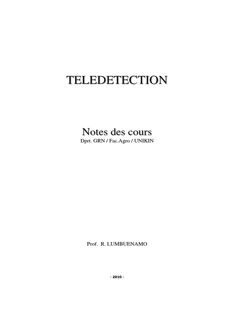 Introduction A Teledetection | PDF