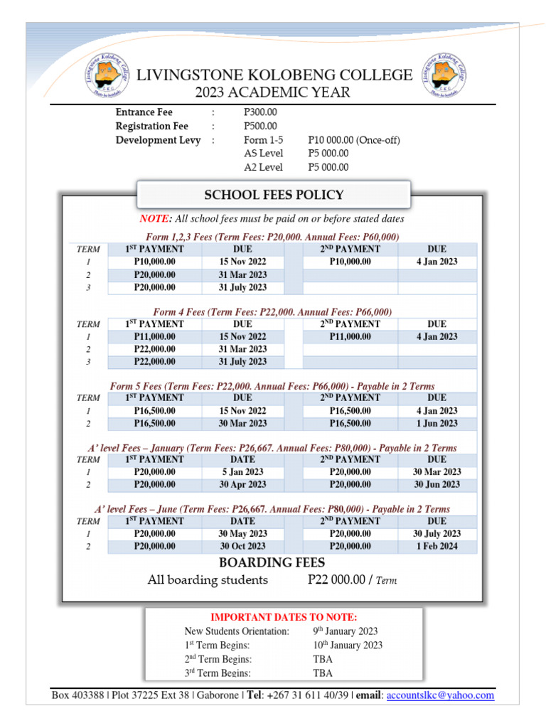 School Fees Policy | PDF
