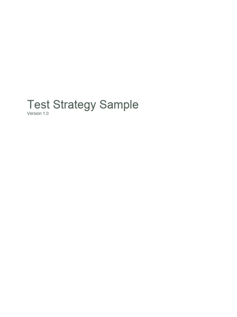 Test Strategy Sample | PDF