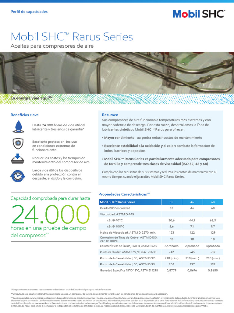 Mobil SHC Rarus Series - ES | PDF | Ingeniería de Procesos Químicos ...