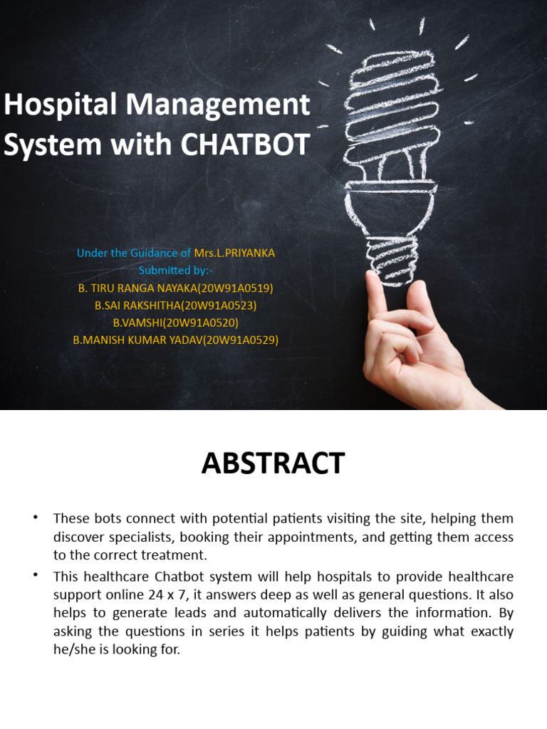 Hospital Management System With Chatbot | PDF | Patient | Information ...