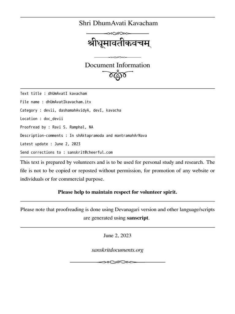 Dhuma Vat I Kava Cham | PDF