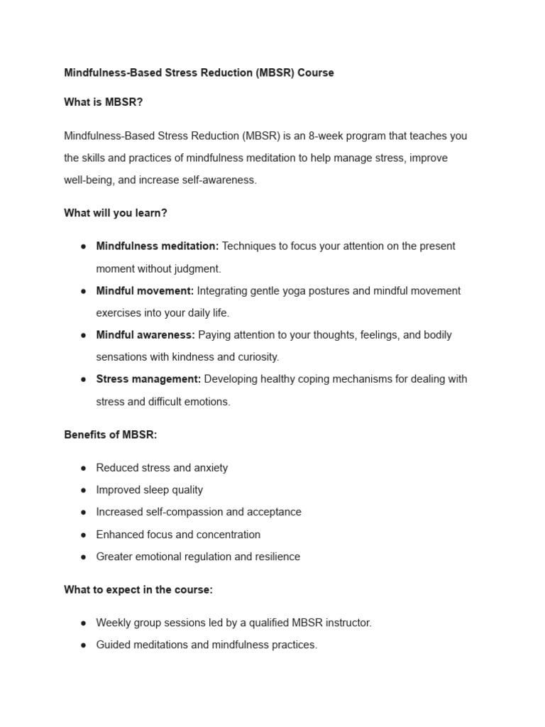 MBSR | PDF