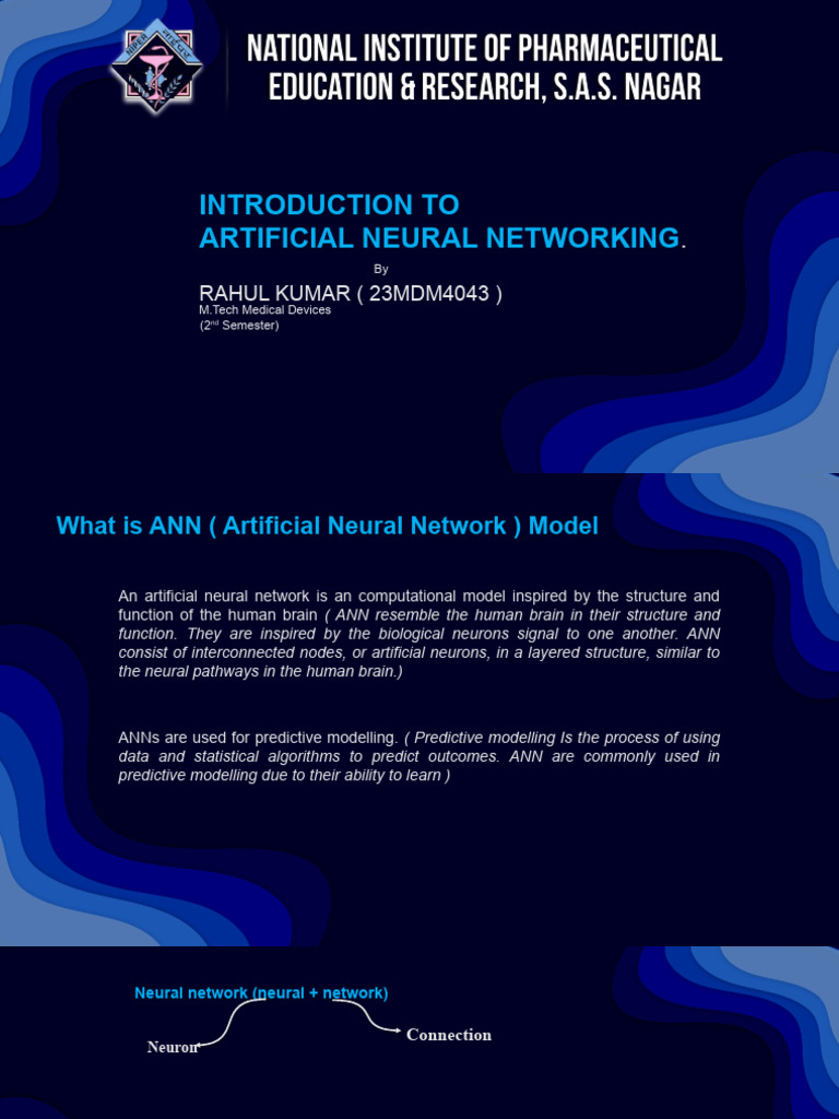 Introduction To Artificial Neural Networking: Rahul Kumar (23Mdm4043) | PDF | Artificial Neural ...