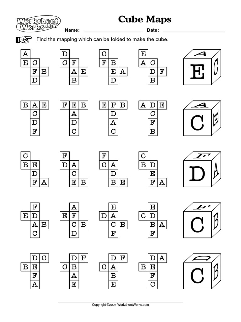 WorksheetWorks Cube Maps 1 | PDF