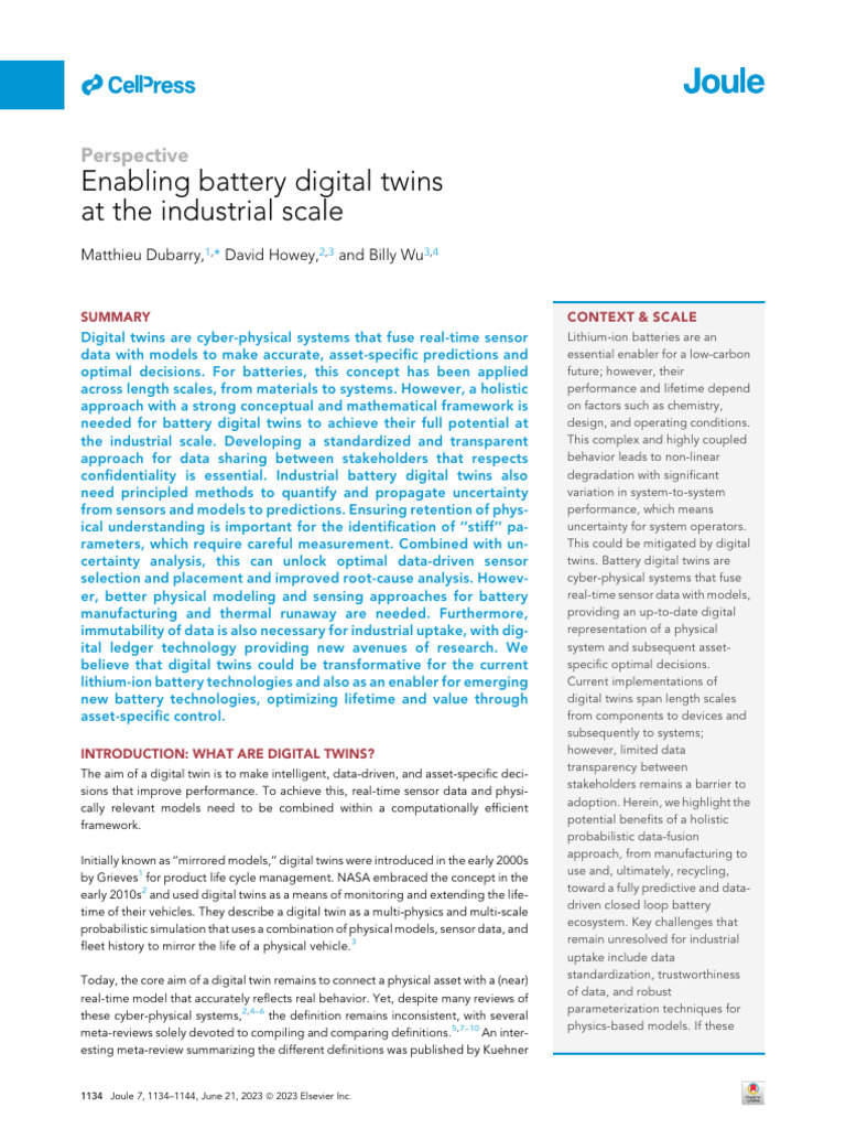 Enabling Digital Twin at The Industrial Scale | PDF