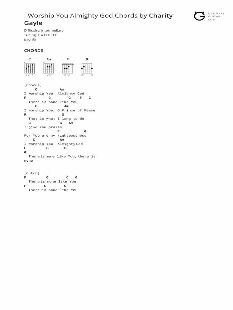 I Worship You Almighty God Chords | PDF