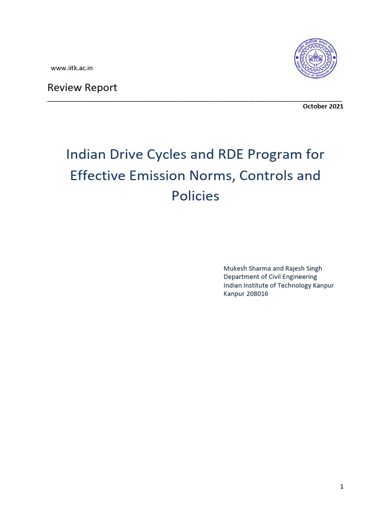 Indian RDE Program for Emission Control | PDF | Exhaust Gas | N Ox