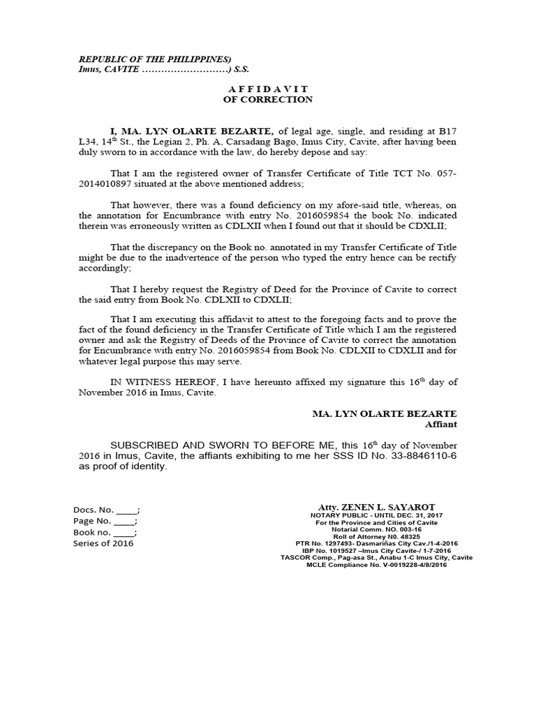 Affidavit | PDF | Affidavit | Civil Law (Common Law)