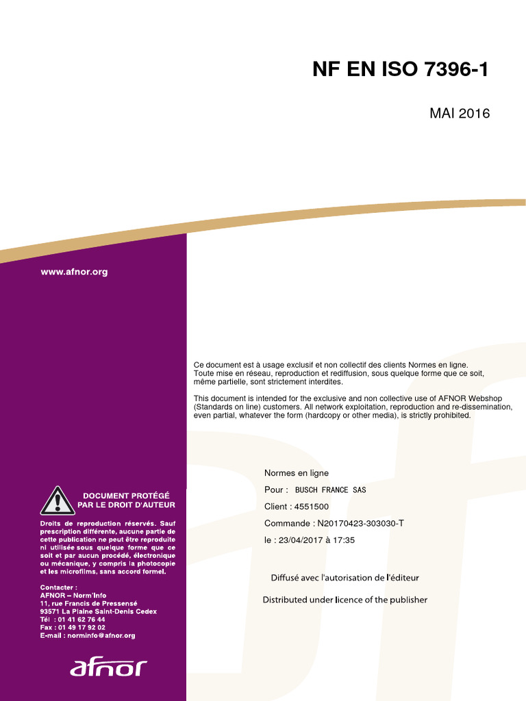 Systèmes de gaz médicaux NF EN ISO 7396-1 | PDF | Organisation ...