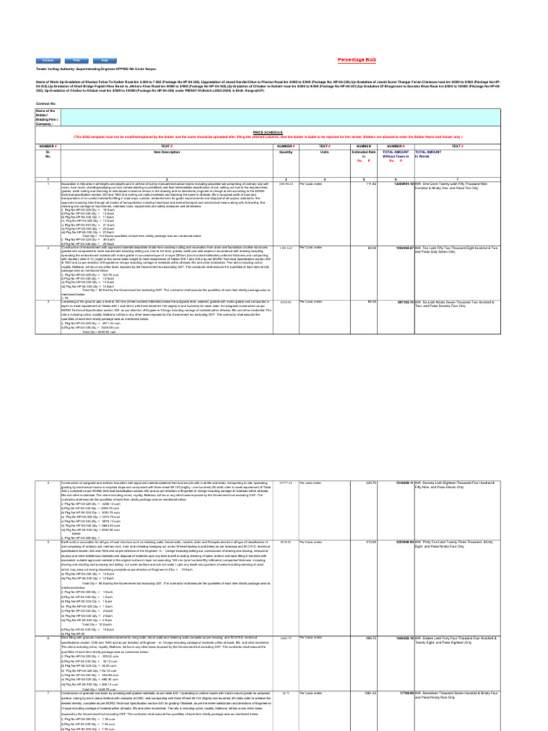 Boq 1 | PDF | Concrete | Road Surface