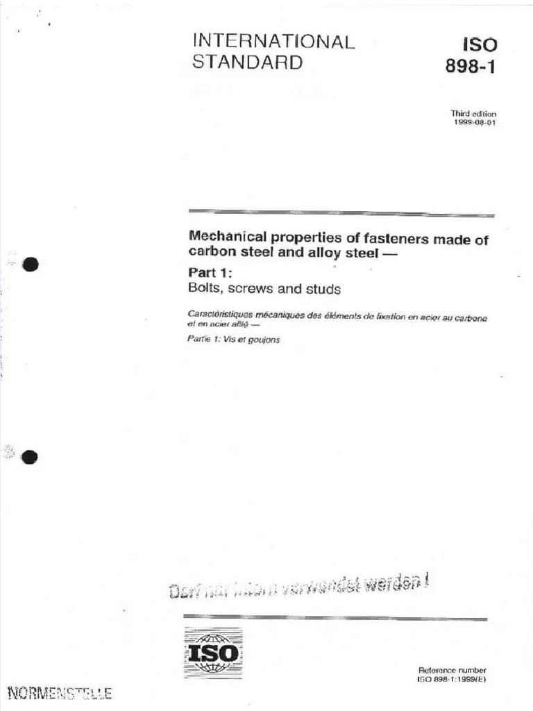 PDF Iso 898 1 Bolts Screws and Studs - Compress | PDF