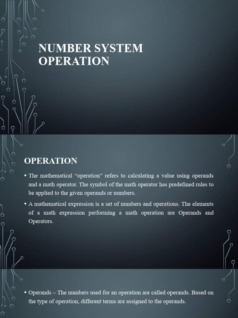 Number System Operation | PDF | Subtraction | Numbers