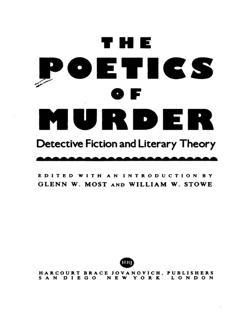 Poetics of Murder Crime Fiction and Literary Theory | PDF | Young Adult