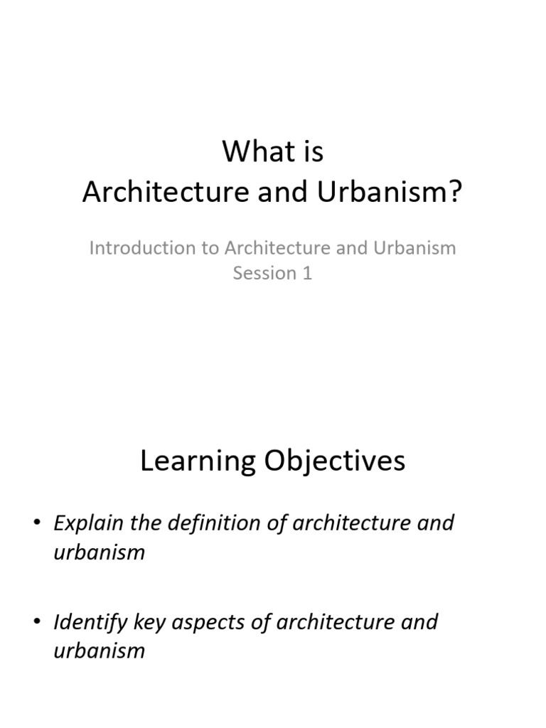 Architecture and Urbanism | PDF