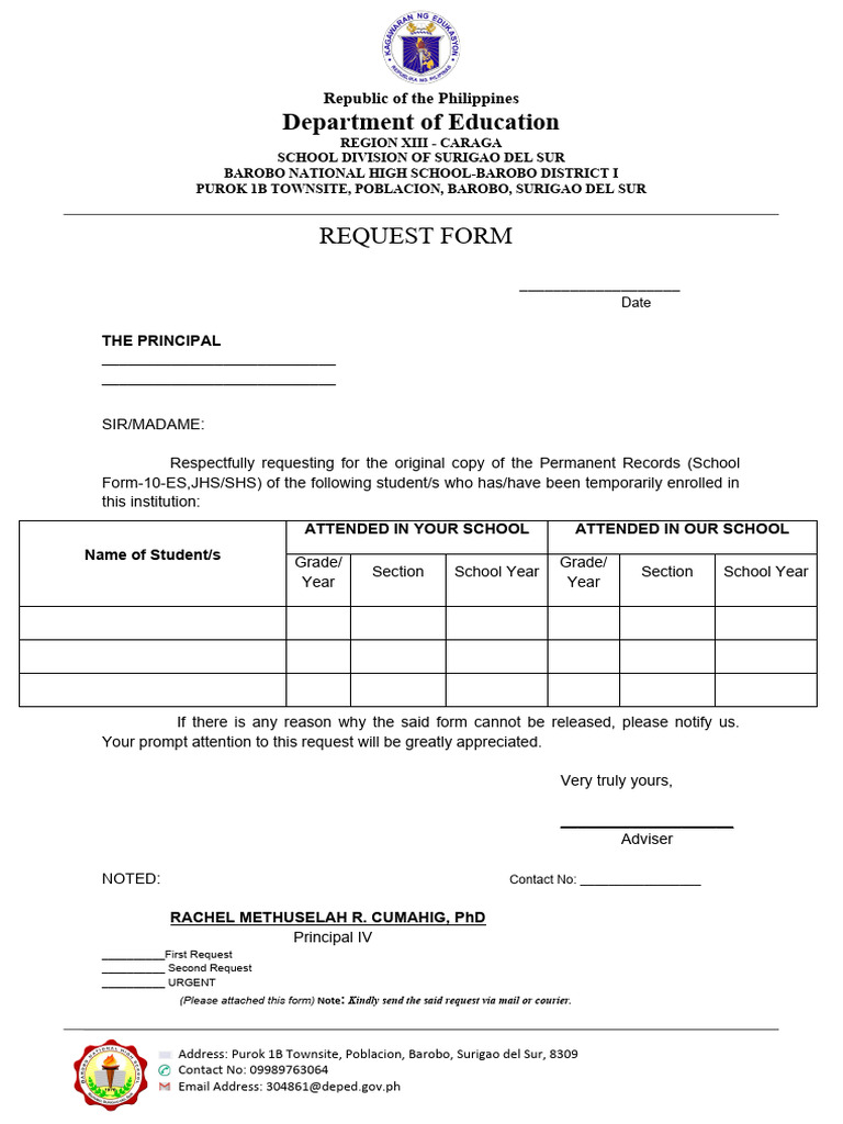 Request Form 2 | PDF