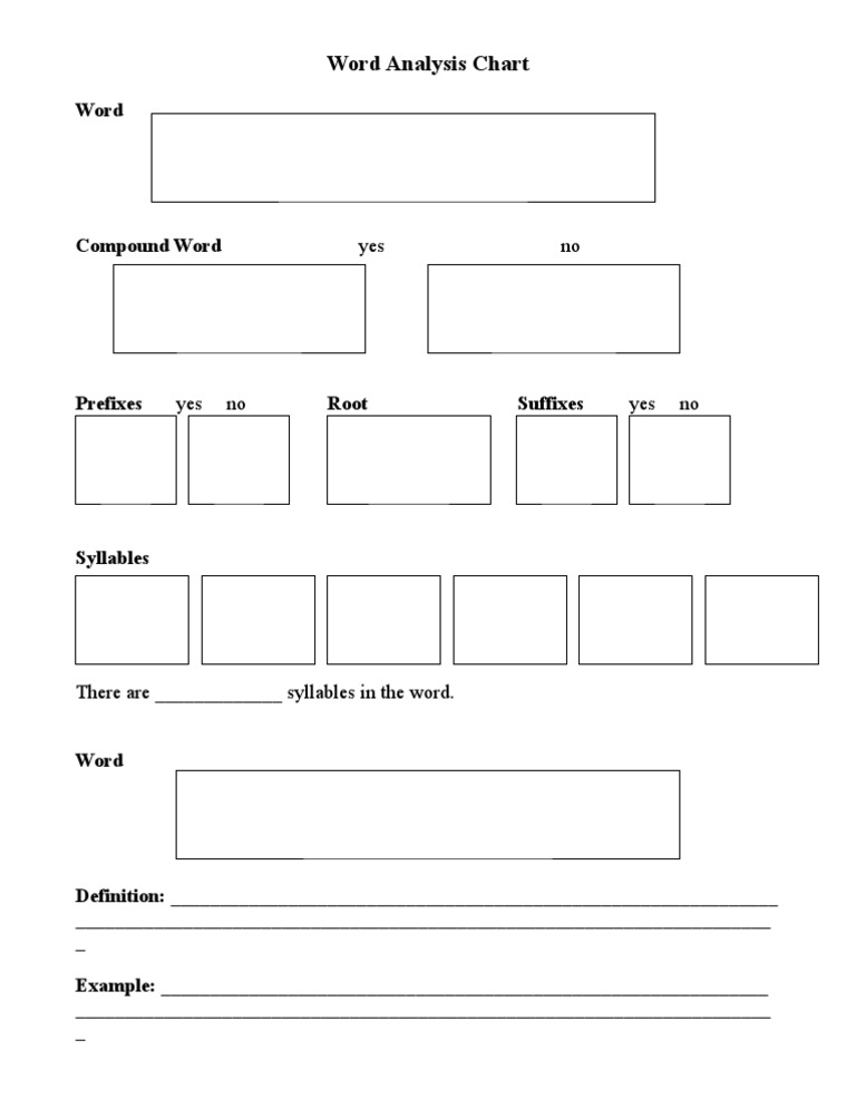 Word Analysis and Syllable Chart | PDF