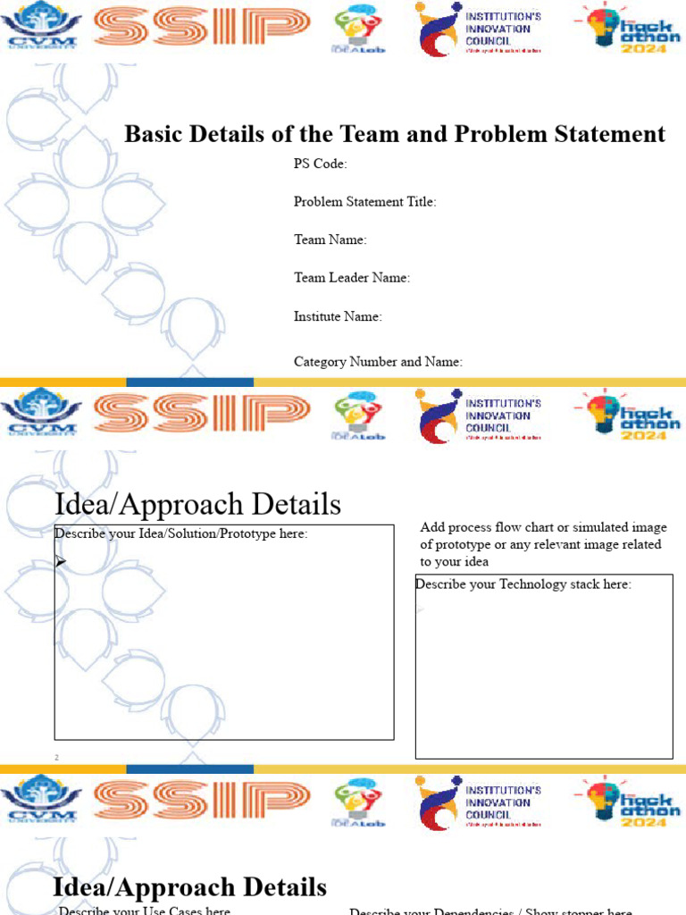 Cvmuhackathon2.0 Presentation Format | PDF | Microsoft Power Point | Software Engineering