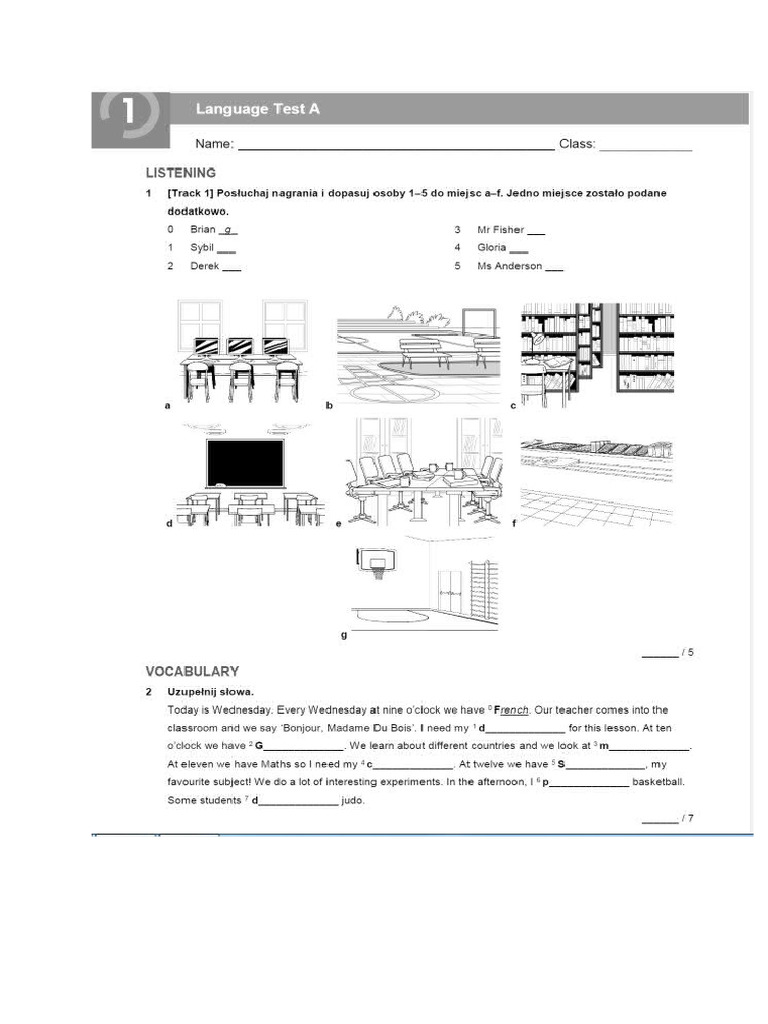 English Class Klasa 5 Unit 1 | PDF