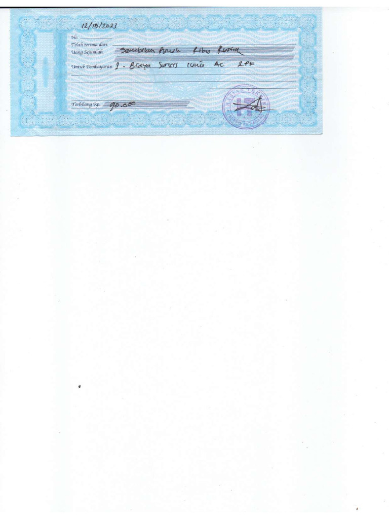 Kuitansi Service AC | PDF