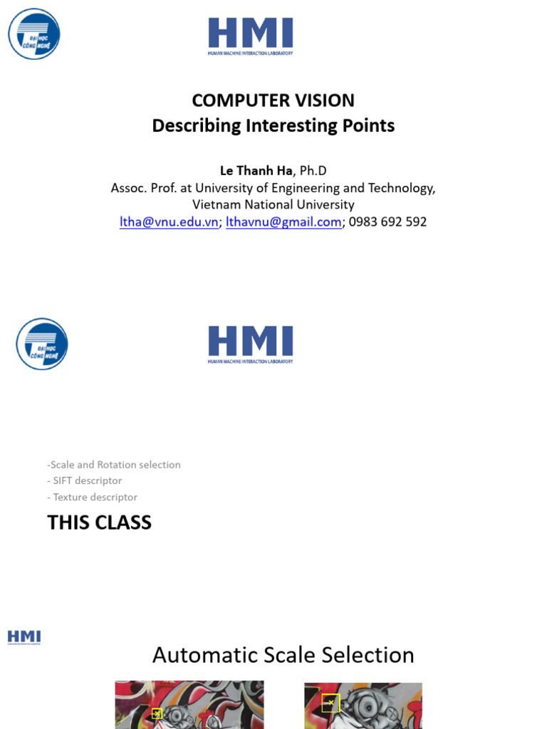 Computer Vision - Describing Interest Points | PDF | Image Processing | Computer Vision
