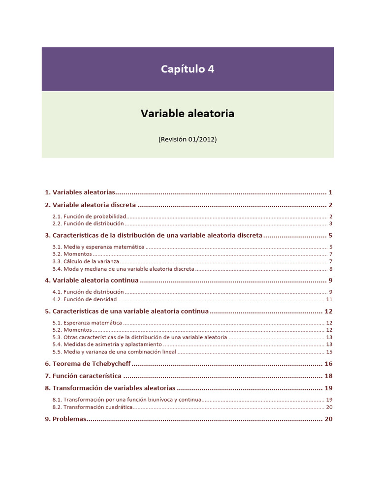 EST-TEMA4 | PDF | Variable aleatoria | Diferencia