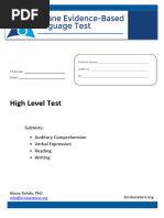 Brisbane EBLT Standard Test | PDF | Adjective | Verb