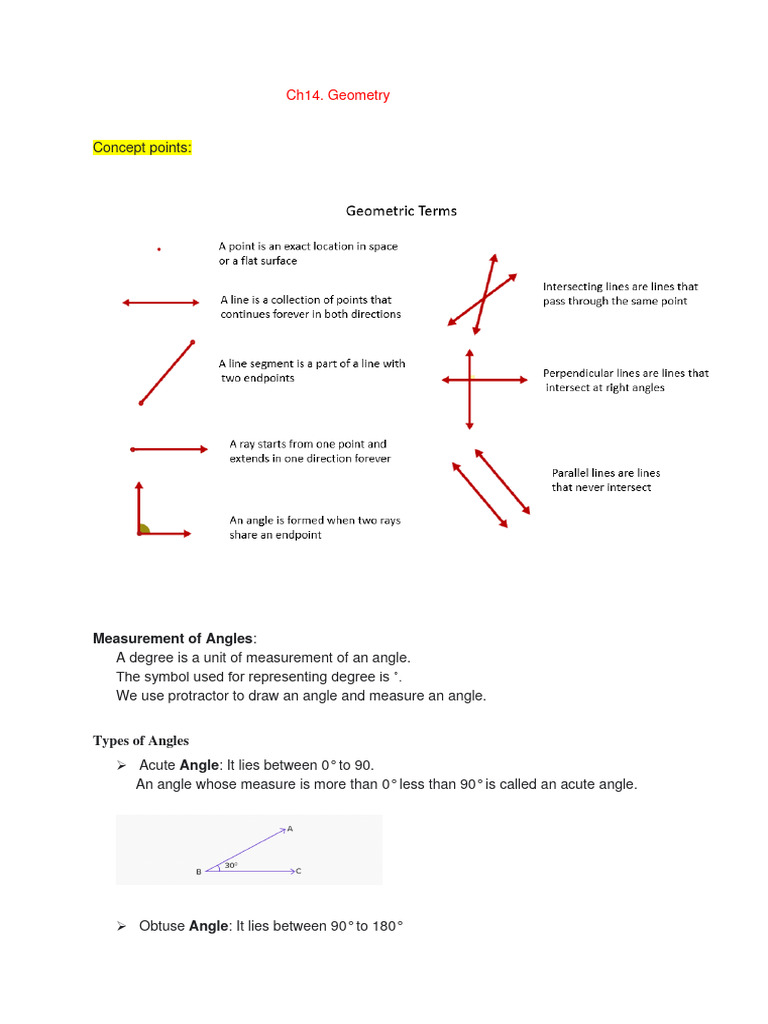 Ch14. Geometry Concept Points. | PDF