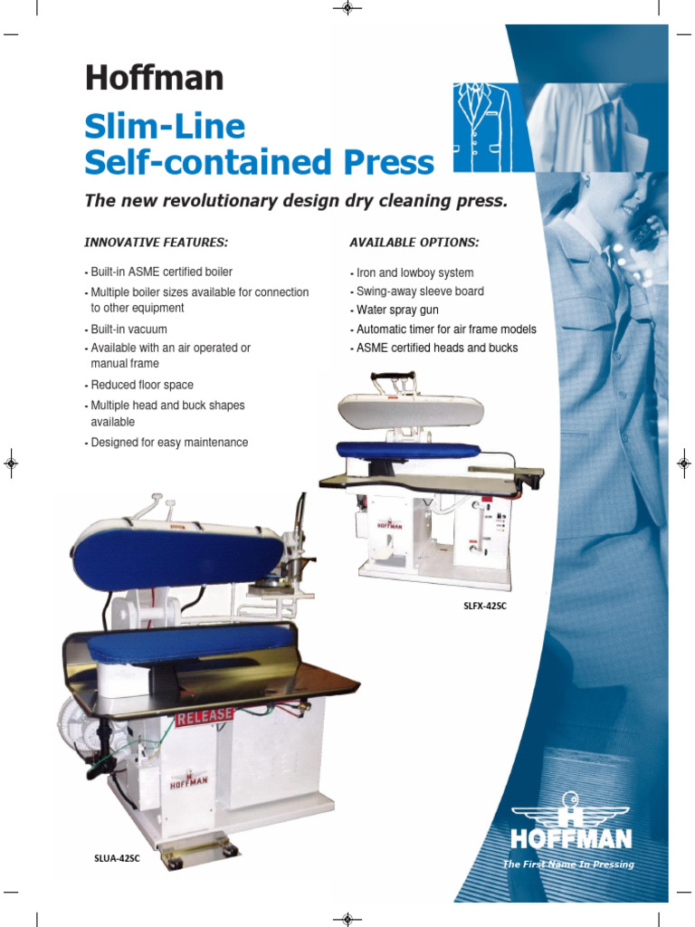 Hoffman Slim-Line Dry Cleaning Press | PDF | Horsepower | Steam