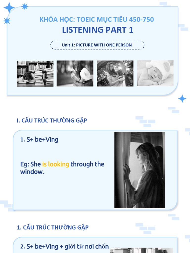 Toeic Part 1 Picture With One Person PDF | PDF